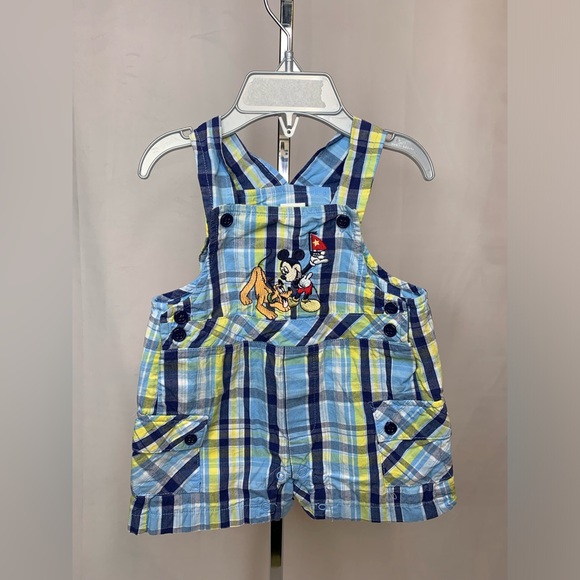 Disney | Bottoms | Childrens Mickey Mouse Plaid Bibs Size 36 Months ...